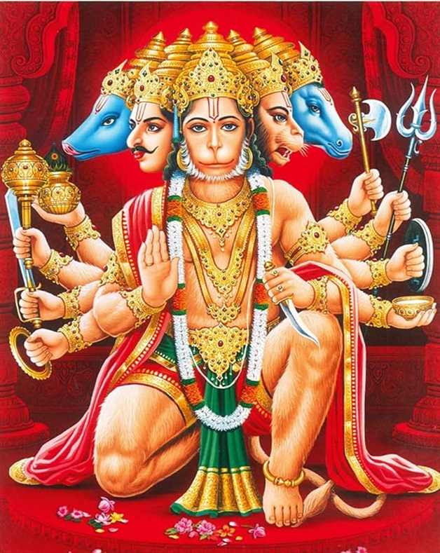 Panchmukhi Hanuman - Five Face Hanuman With 5 Divine Qualities